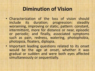 Signs and symptoms in ophthalmology.pptx | Eye and Vision Conditions ...