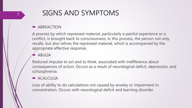 Signs and symptoms in psychiatry | PPTX