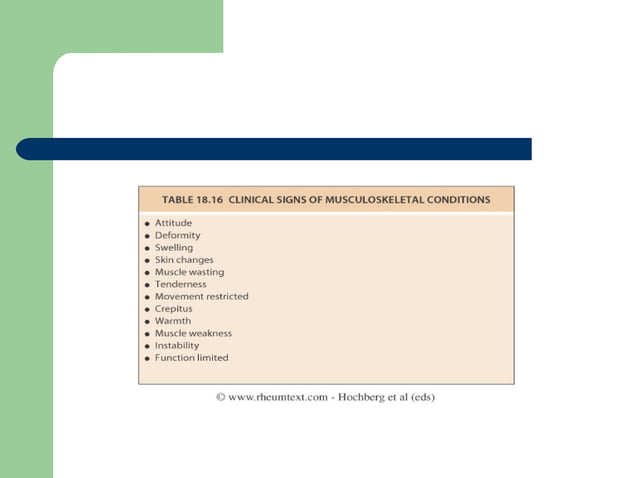 Signs and symptoms in rheumatology | PPT
