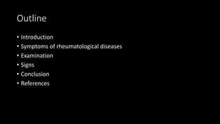 Signs and Symptoms in Rheumatology | PPTX