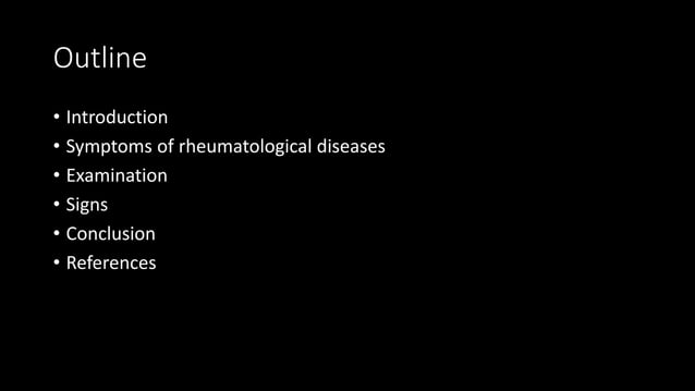 Signs and Symptoms in Rheumatology | PPTX