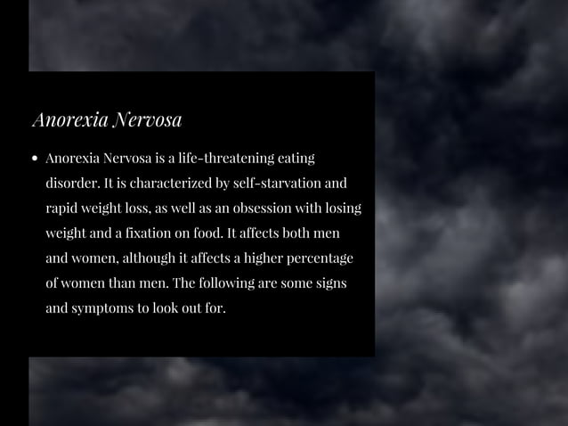 Signs and Symptoms of Anorexia Nervosa | PDF