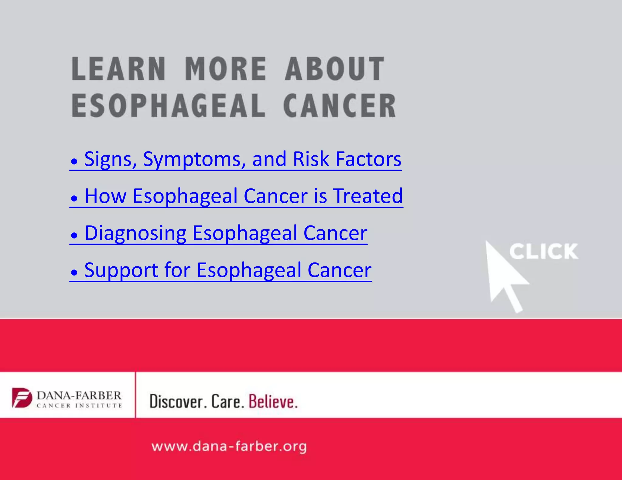 Signs and Symptoms of Esophageal Cancer | PPTX