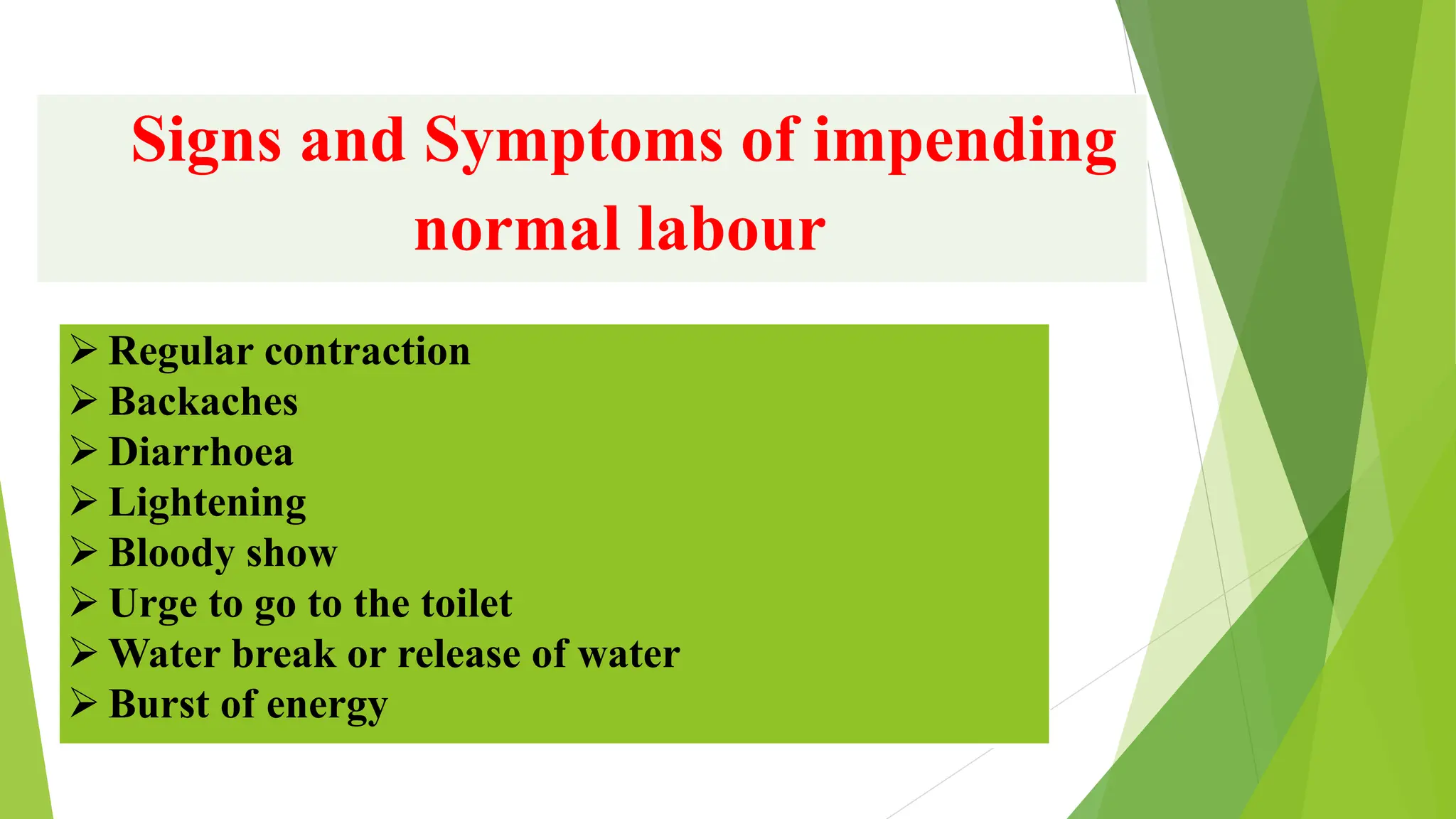 Signs and symptoms of labor for pregnancy | PPTX