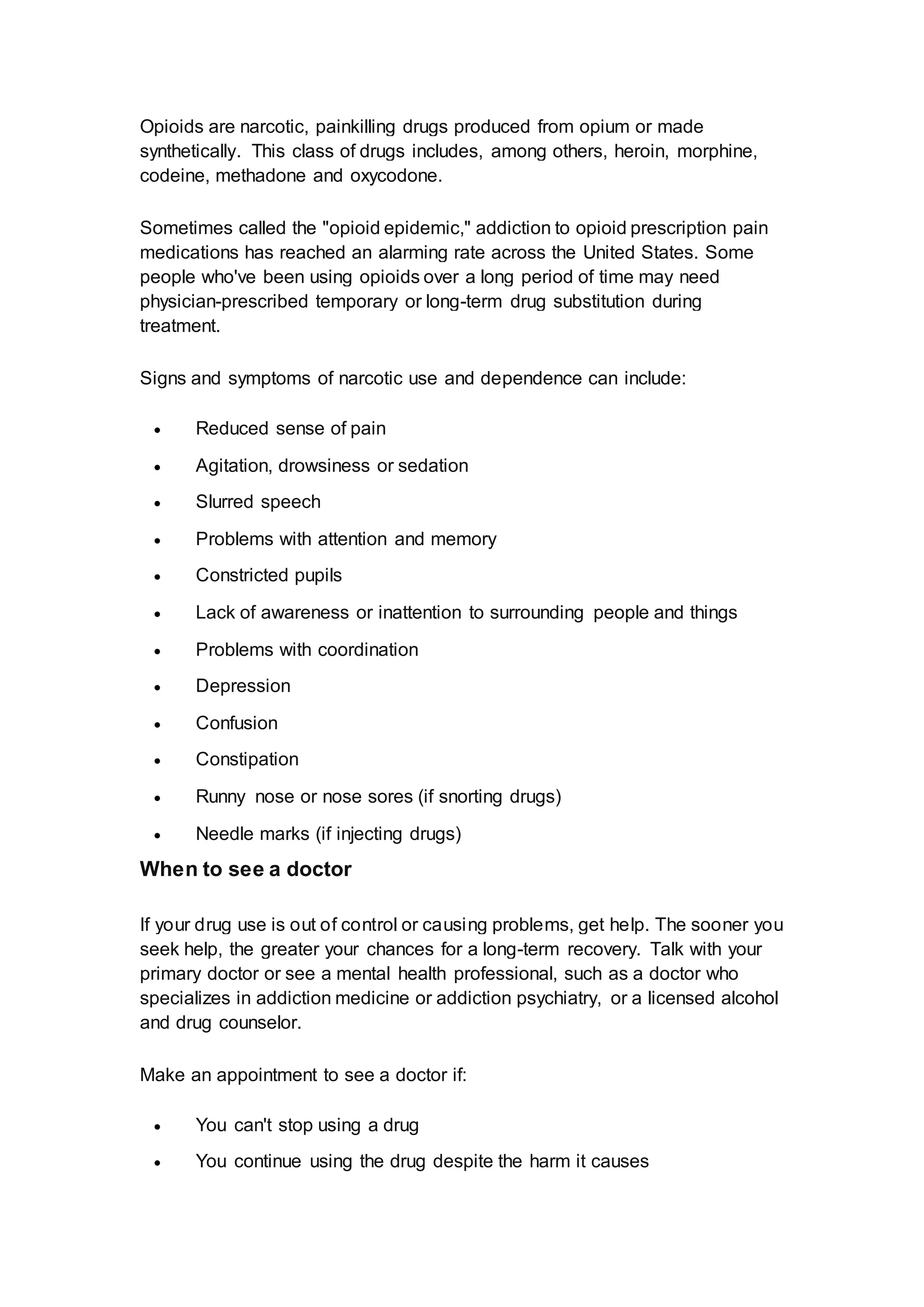 Signs and symptoms of substance abuse | DOCX