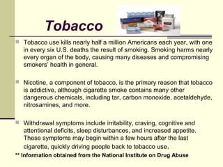 Harmful Effects of Alcohol and Substance Abuse-Signs and Symptoms | PPT