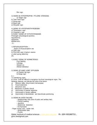 Signs in medicine | PDF