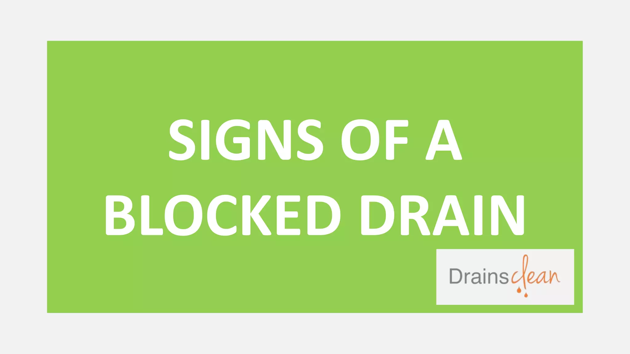 Signs of a blocked drain | PPTX