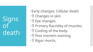 SIGNS OF DEATH in forensic medicine and FMT | PPTX
