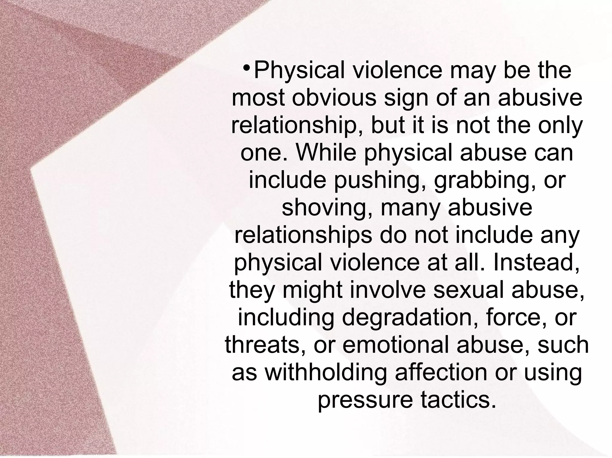 Signs of Domestic Abuse | PPT