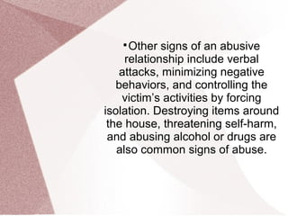 Signs of Domestic Abuse | PPT