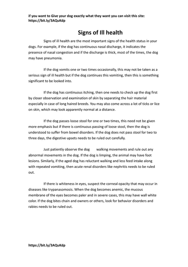 Signs of ill health | PDF