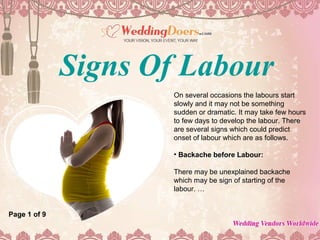 Signs of labour | PPT
