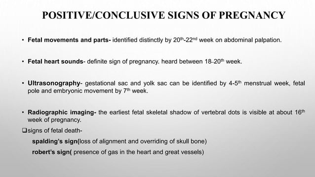 Signs of pregnancy | PPTX | Pregnancy | Reproductive Health