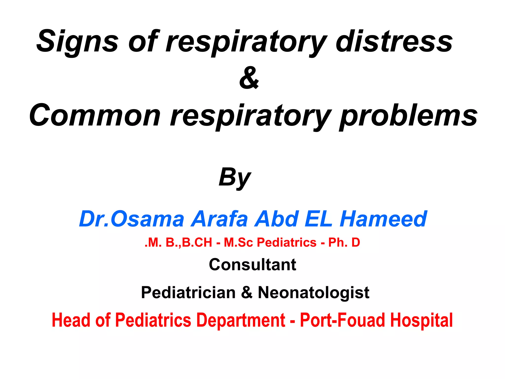 Signs of respiratory distress | PPT