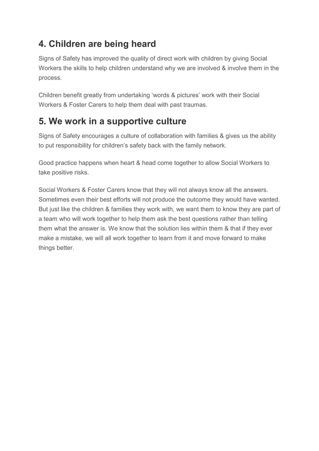 Signs of Safety SoS short introduction | PDF