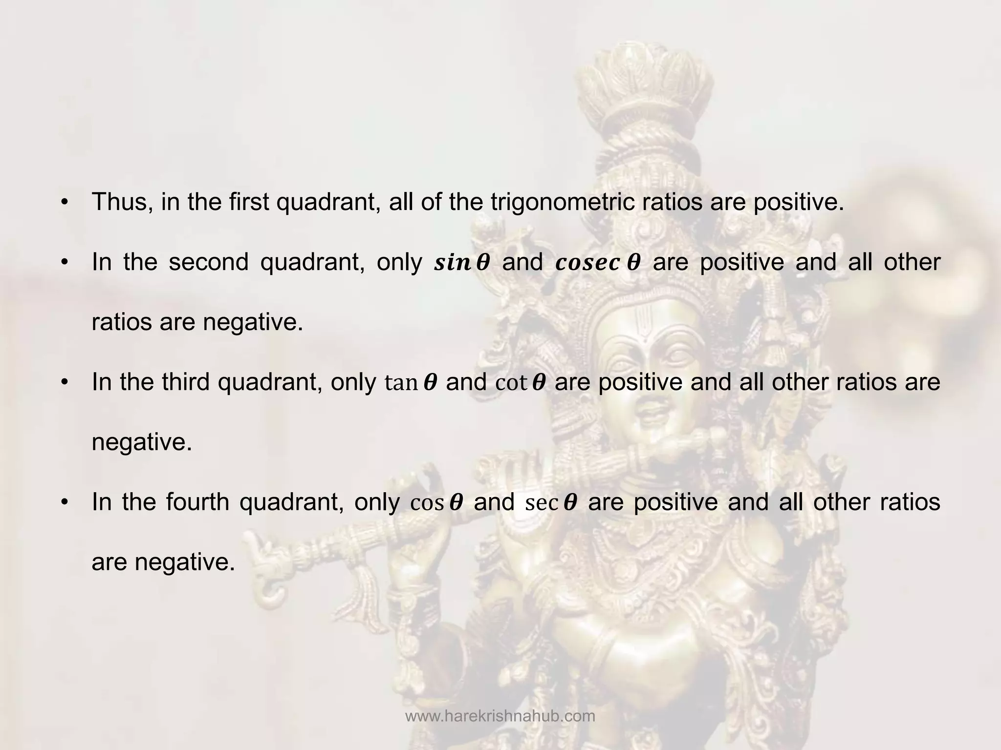 Signs of trigonometric ratios | PPTX