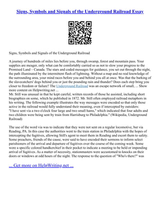 Underground Railroad Symbols