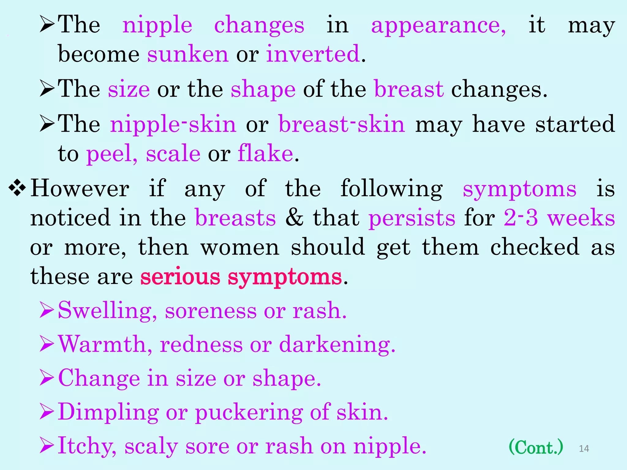 Signs & Symptoms of Breast Cancer | PPTX