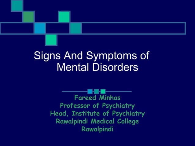 Mental disorders prof. fareed minhas | PPT