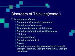 Mental disorders prof. fareed minhas | PPT