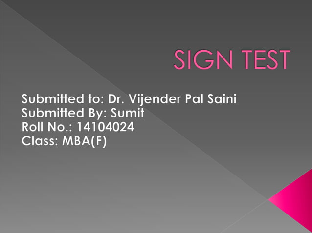 Sign test | PPT