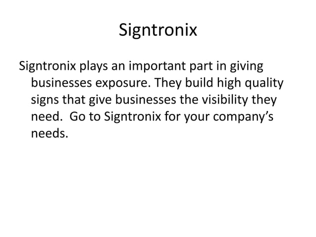Signtronix | PPTX