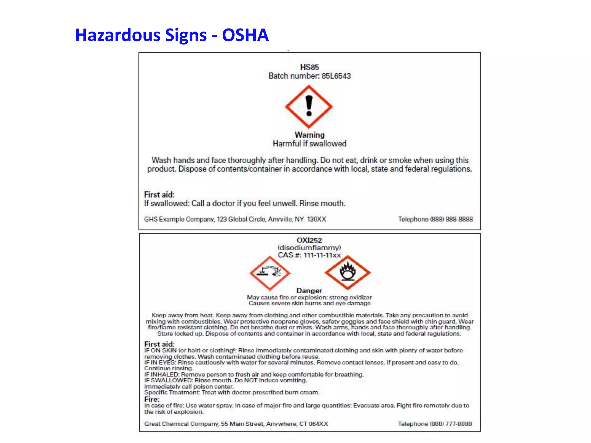 Hazardous Signs | PPTX