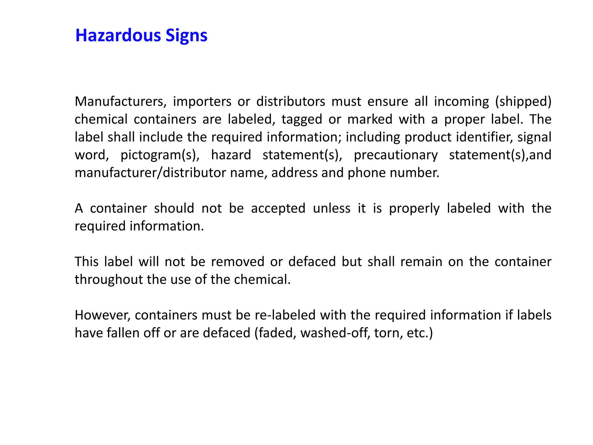 Hazardous Signs | PPTX