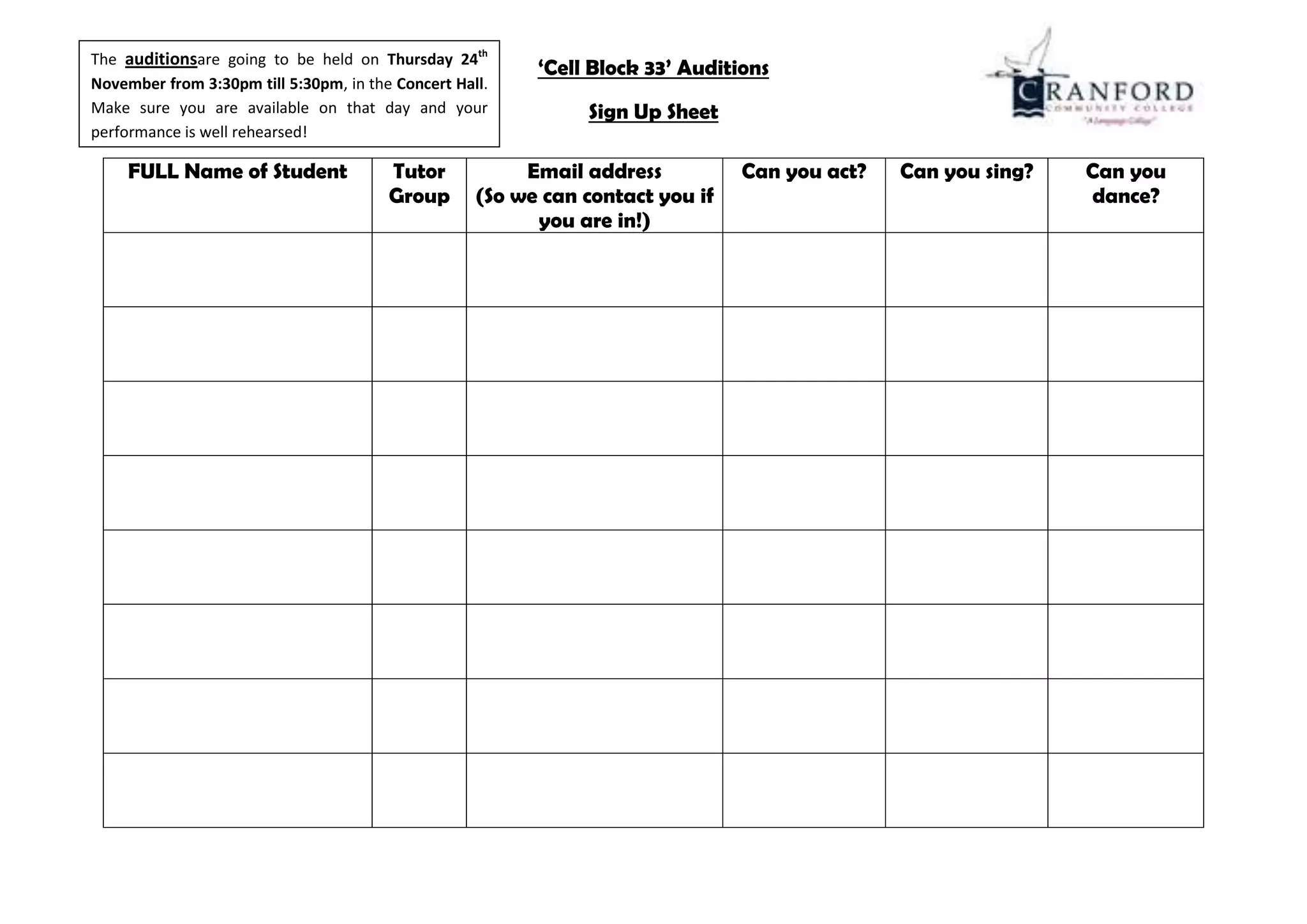 Sign up Sheet | PPT