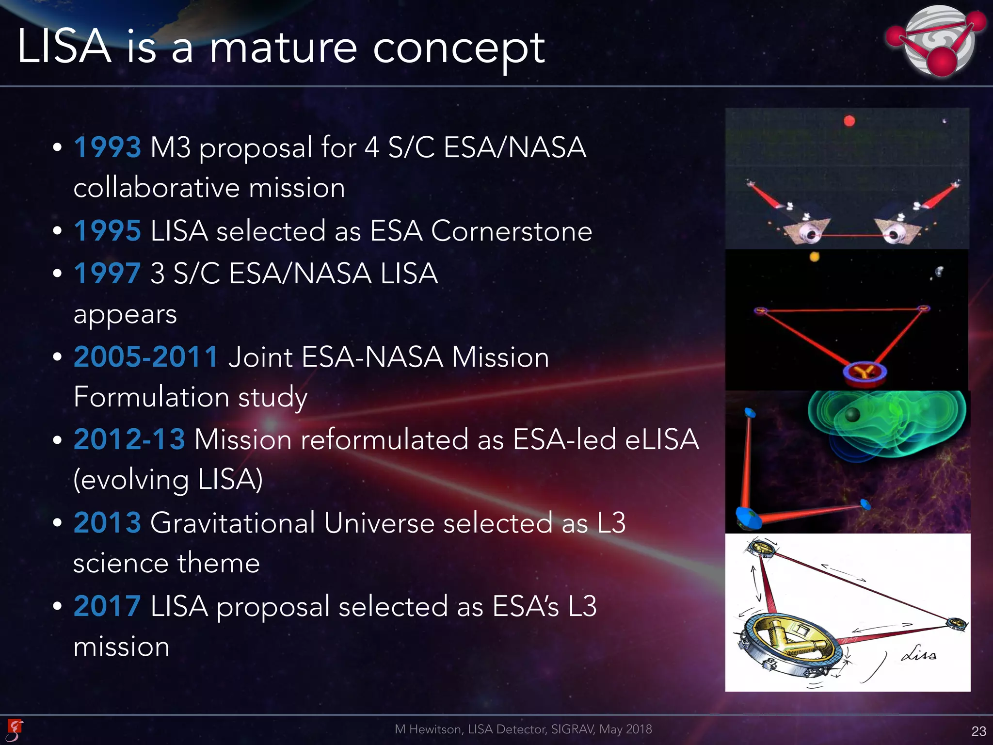 Space based Gravitational Wave Observations I – M Hewitson from Lake Como School of Advanced ...
