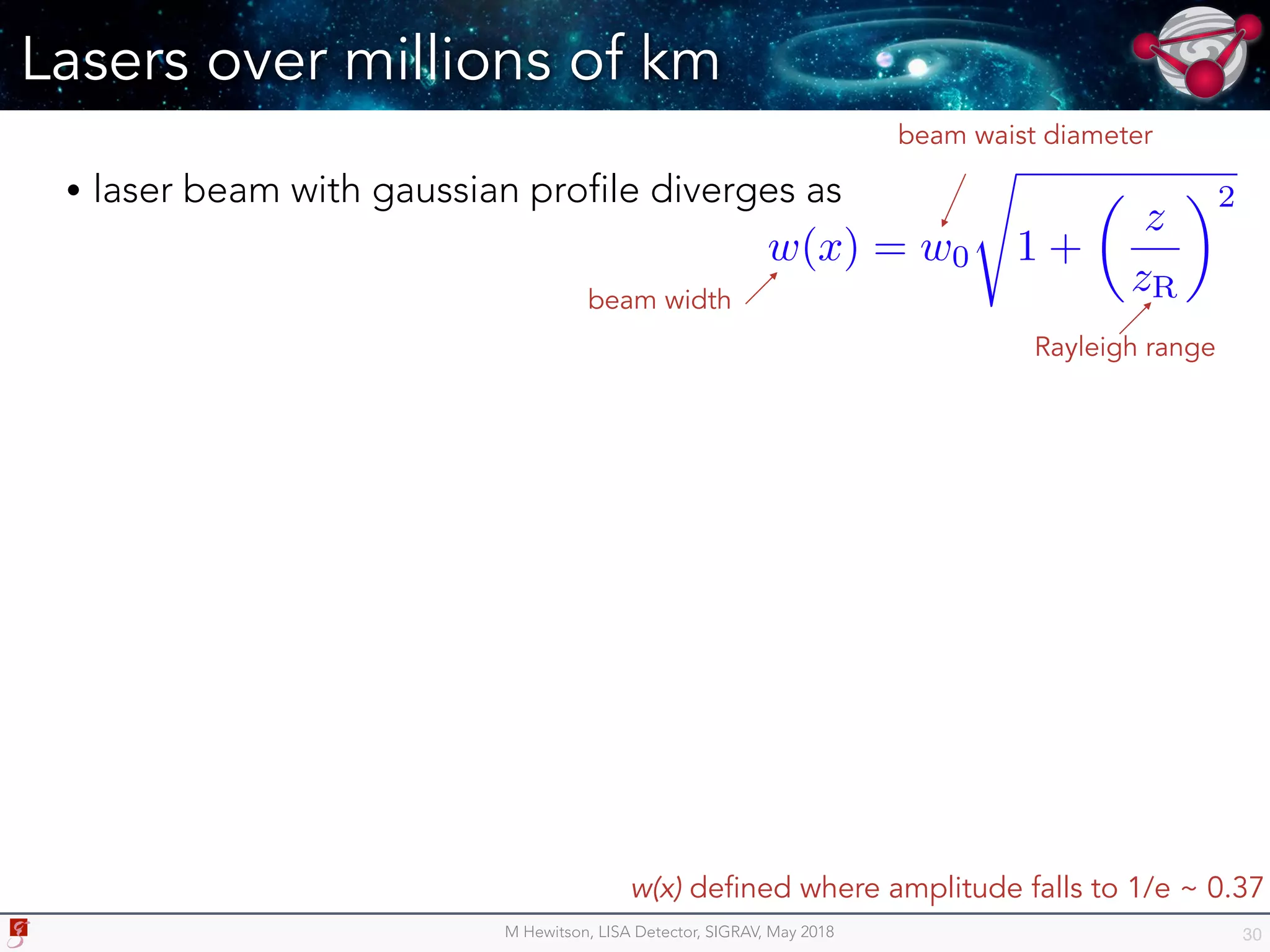 Space based Gravitational Wave Observations I – M Hewitson from Lake Como School of Advanced ...
