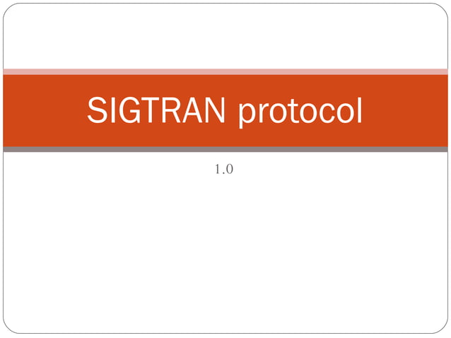 Sigtran Protocol Ppt Computer Networking Computing