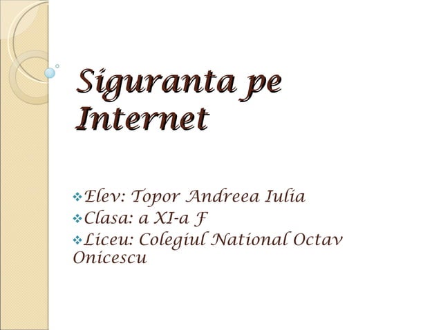 Siguranta pe internet | PPT