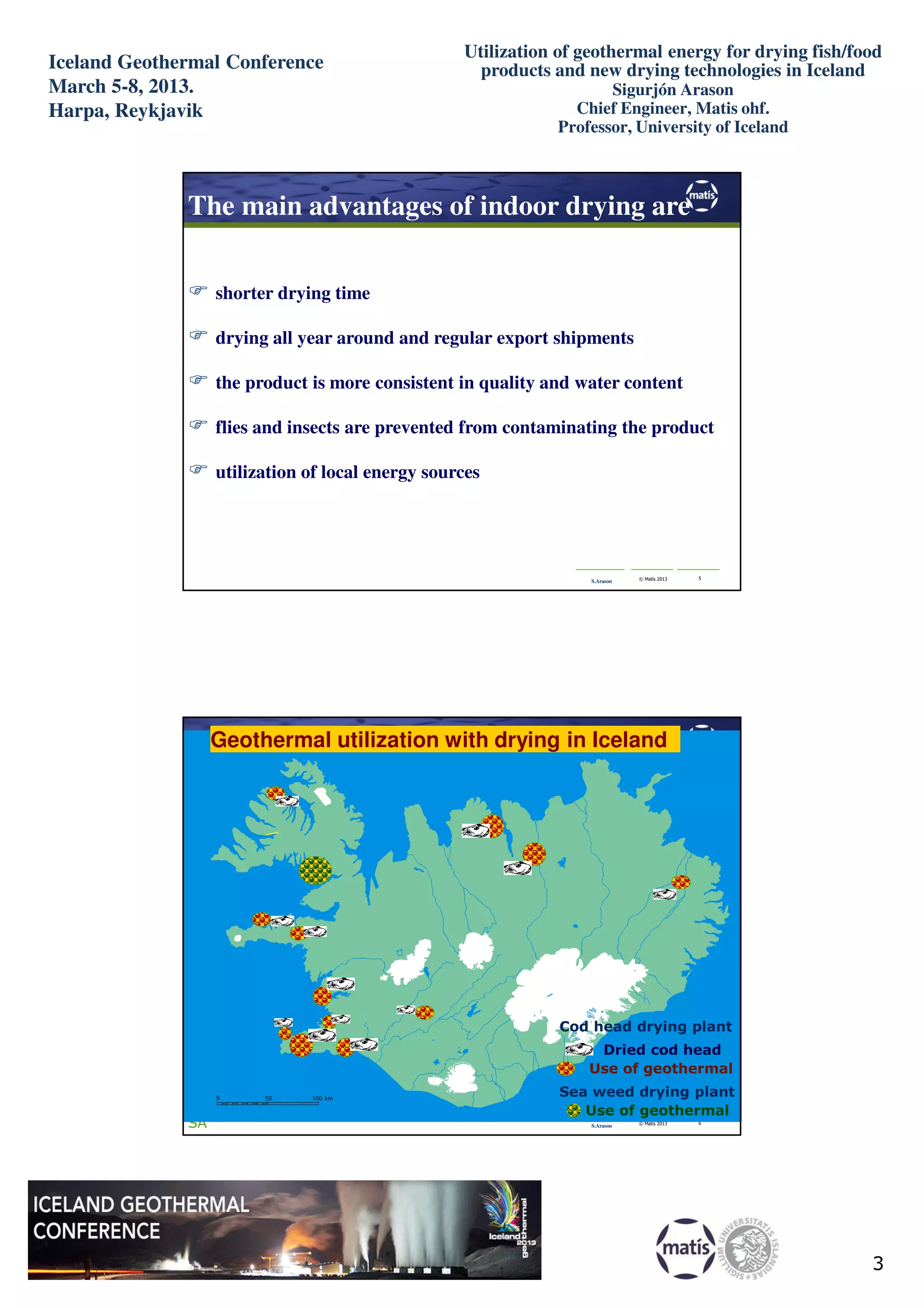 Utilization of geothermal energy for drying fish/food products and new ...
