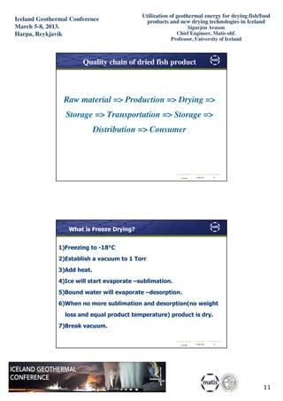 Utilization of geothermal energy for drying fish/food products and new ...