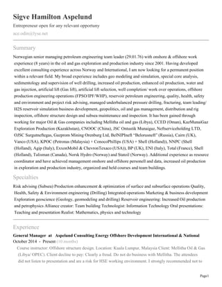 Sigve Hamilton Aspelund CV linkedin 072015 | PDF
