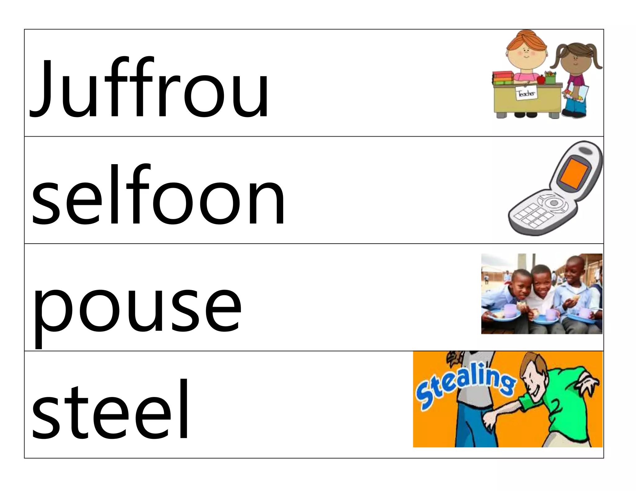 Sig woorde juffrou se selfoon (Afr sonder grense 2 ) | DOCX