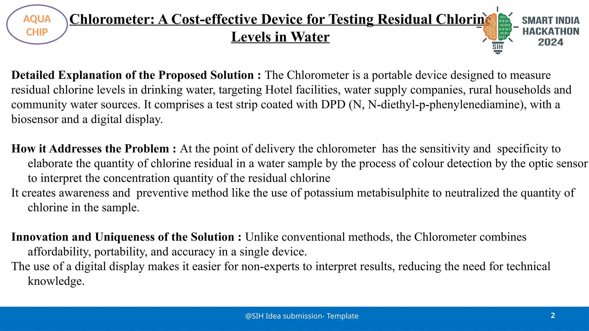 hardware to test for chlorine residual in | PPTX
