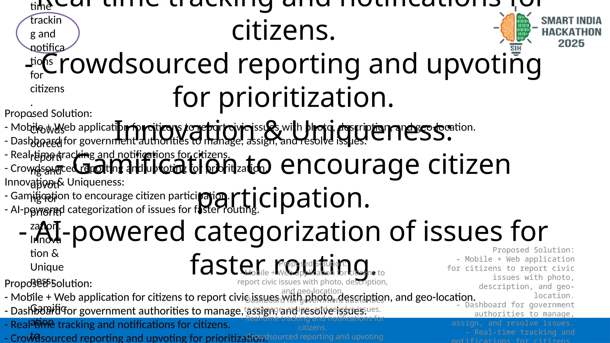 SIH25031_Civic_Issue_Reporting.pptx smart india hackathon ppt template | PPTX