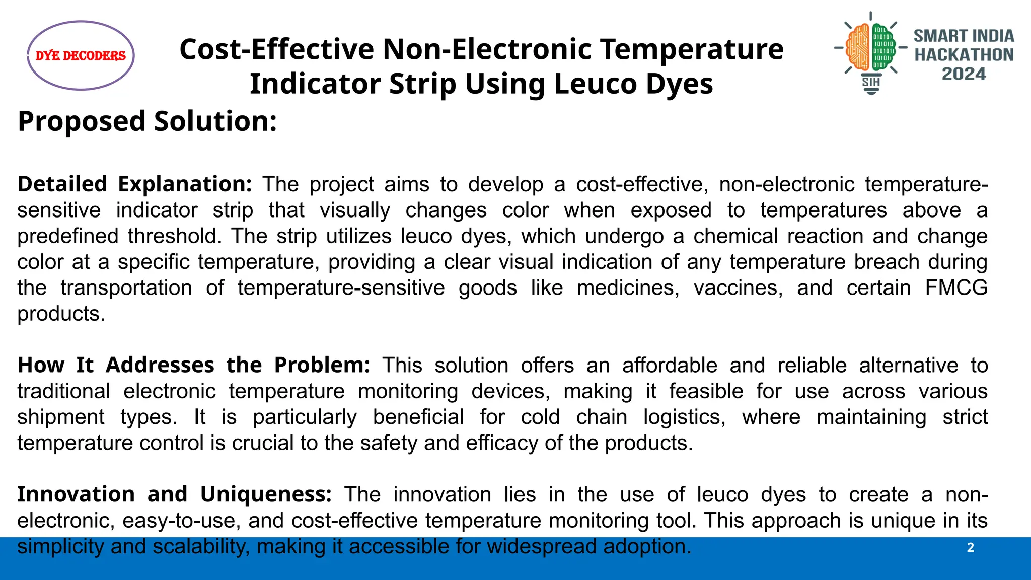 Cost-Effective Non-Electronic Temperature Indicator Strip Using Leuco ...