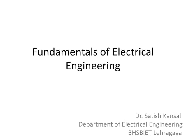 Fundamentals of electrical engineering | PPT | Physics | Science