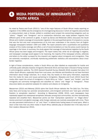Media Portrayal of Immigration in the South African Media, 2011-2015 | PDF