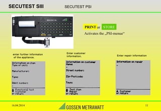 GMC SECUTEST SIII+ Safety Tester | PPT | Technology & Computing