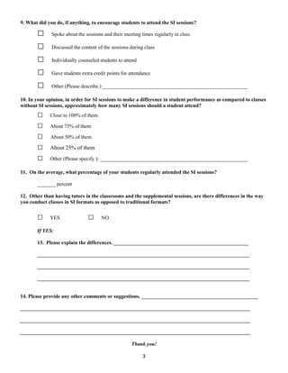 Si+instructors+end of-term+survey+4-28-11 | PDF