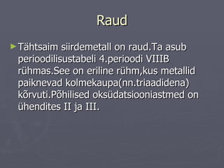 Siirdemetallid | PPT