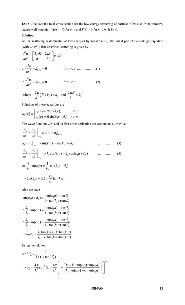 M.Sc. Phy SII UIII Quantum Mechanics | PDF