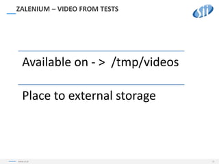 Zalenium - Czyli lepszy Selenium Grid | PPT
