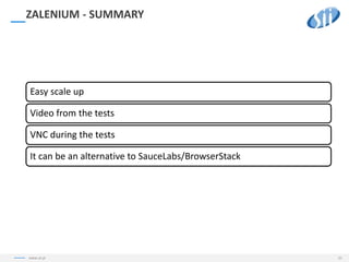 Zalenium - Czyli lepszy Selenium Grid | PPT