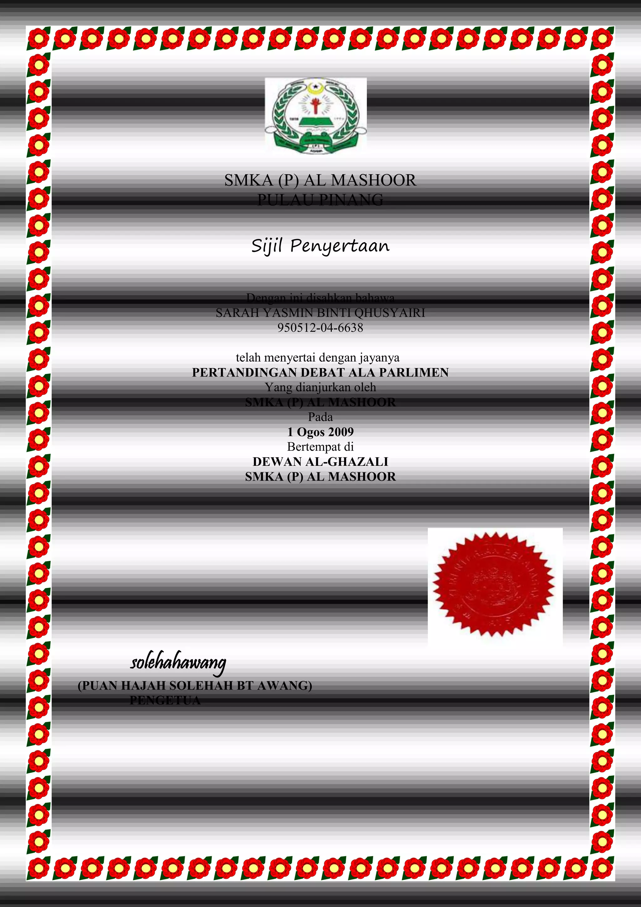 Sijil penyertaan | PDF